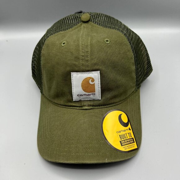 Carhartt | Accessories | Carhartt Trucker Hat Men Green Snap Back Cap ...